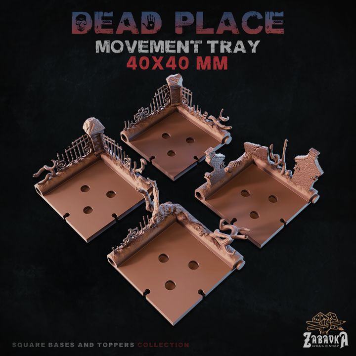 3D Printable Dead Place - Modular Movement Tray (40x40) by Zabavka Workshop